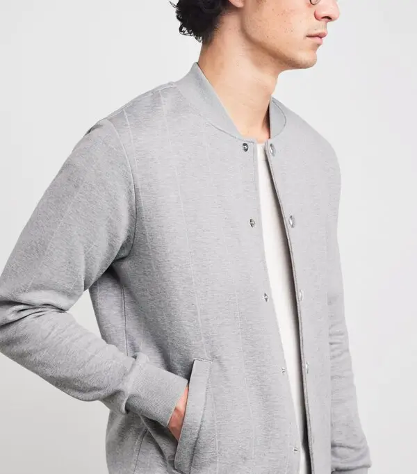 Eleventy Cotton-blend Stripe Bomber Jacket