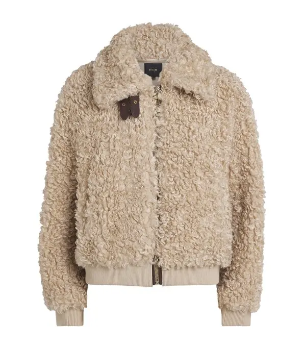 Maje Bouclé Bomber Jacket