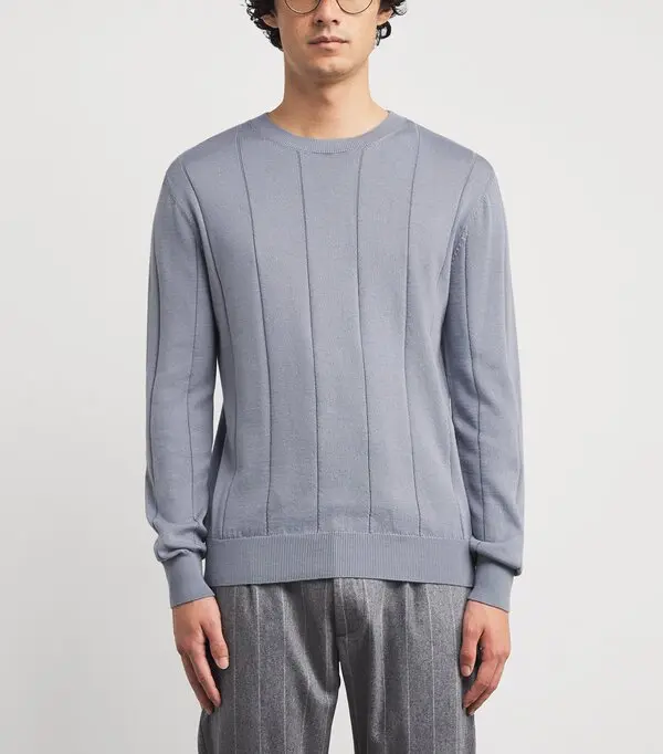 Eleventy Cotton-cashmere Ribbed Sweater