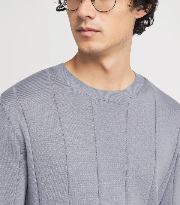 Eleventy Cotton-cashmere Ribbed Sweater