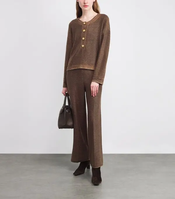 L'Agence Freyja Straight Leg Sweatpants - Brown