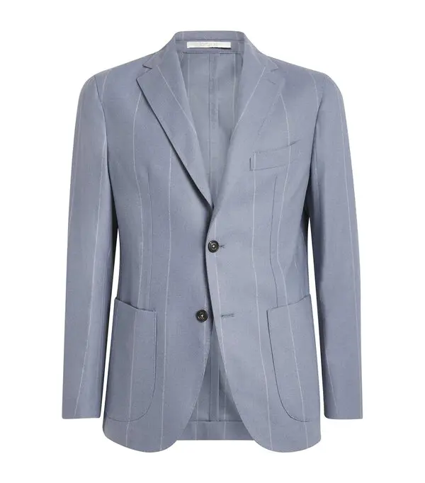 Eleventy Wool-silk-cashmere Stripe Blazer