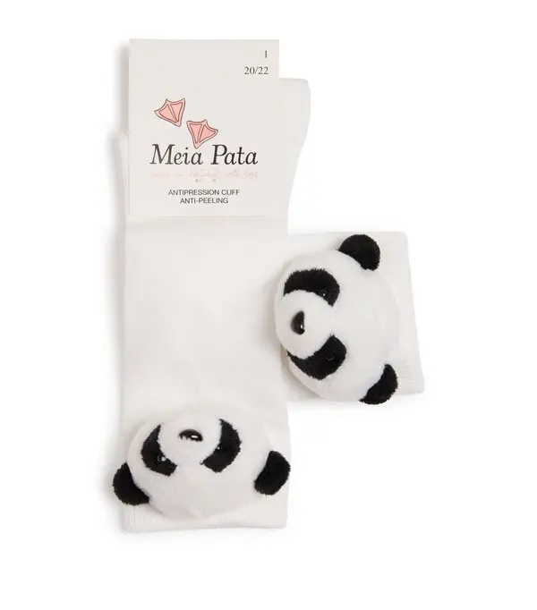 MEIA PATA Panda Knee-high Socks - White