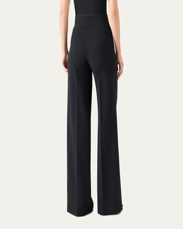 Akris Double-face Wool Bootcut Trousers