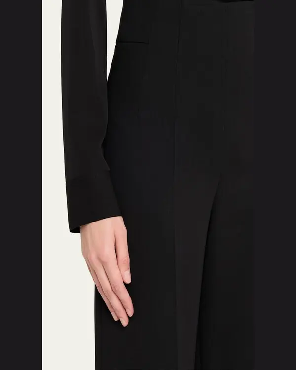Akris Double-face Wool Bootcut Trousers