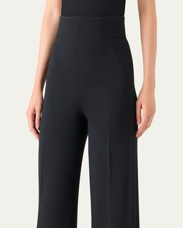 Akris Double-face Wool Bootcut Trousers