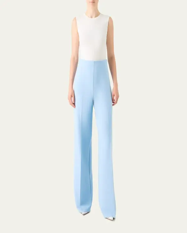 Akris Double-face Wool Bootcut Trousers