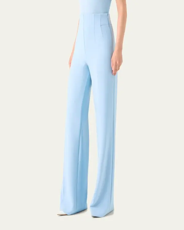 Akris Double-face Wool Bootcut Trousers