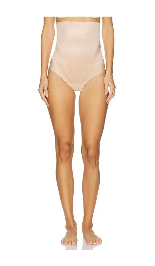 Spanx Spanxsculpt Ultra Sculpt High Waist Thong In Beige - Champagne Beige