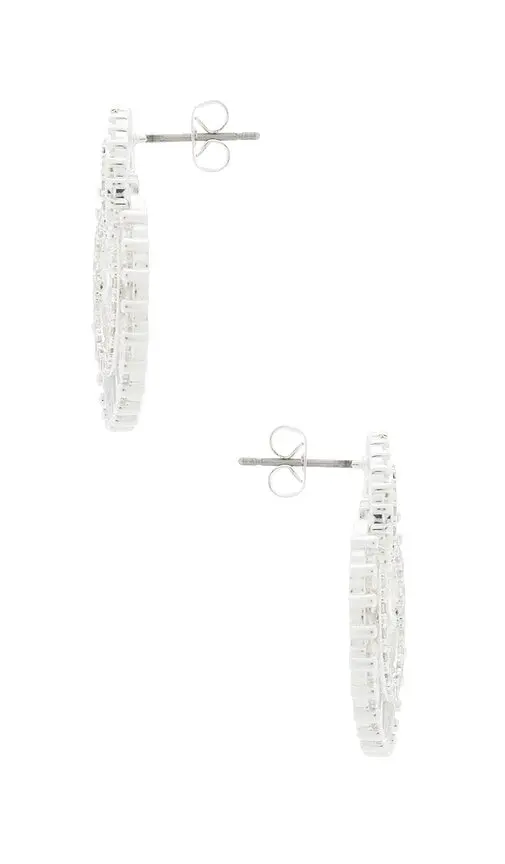 Ettika Rotating Circles Crystal Earrings - Silver