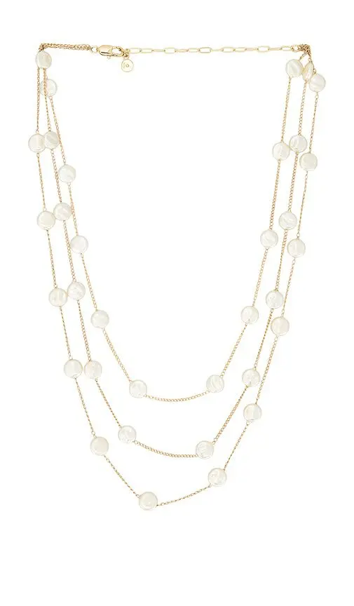 Ettika Coin Pearl Layered Necklace - Gold