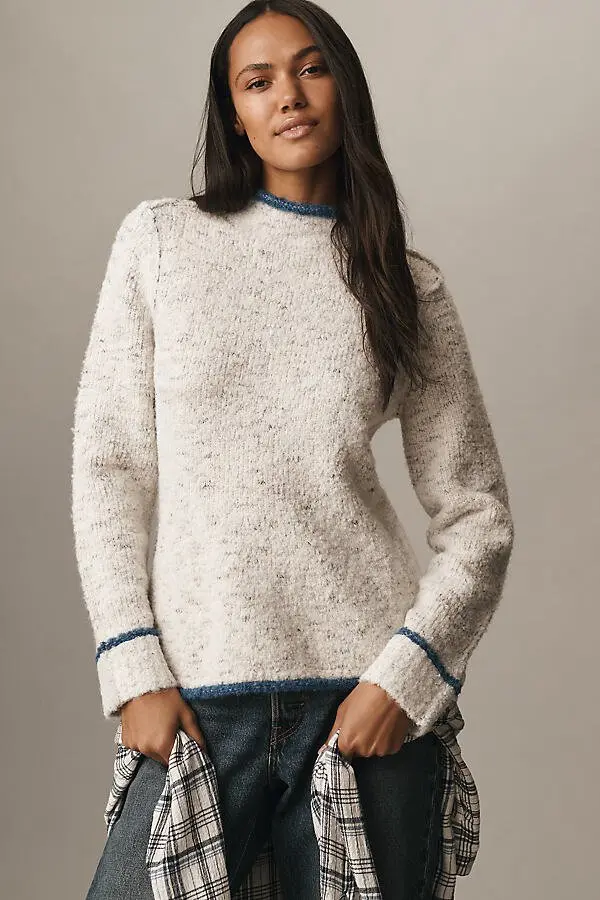 PILCRO Long-sleeve Bird Sweater - Ivory