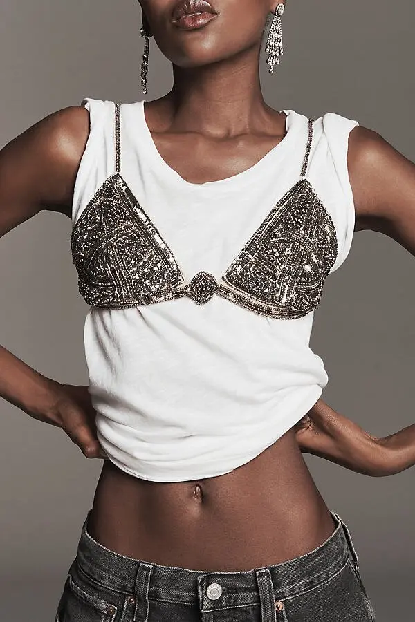 LYREBIRD Beaded Triangle Bralette