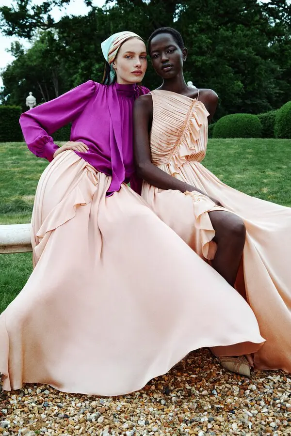 Ulla Johnson Aisha Pleated Asymmetrical Gown - Sand | Editorialist