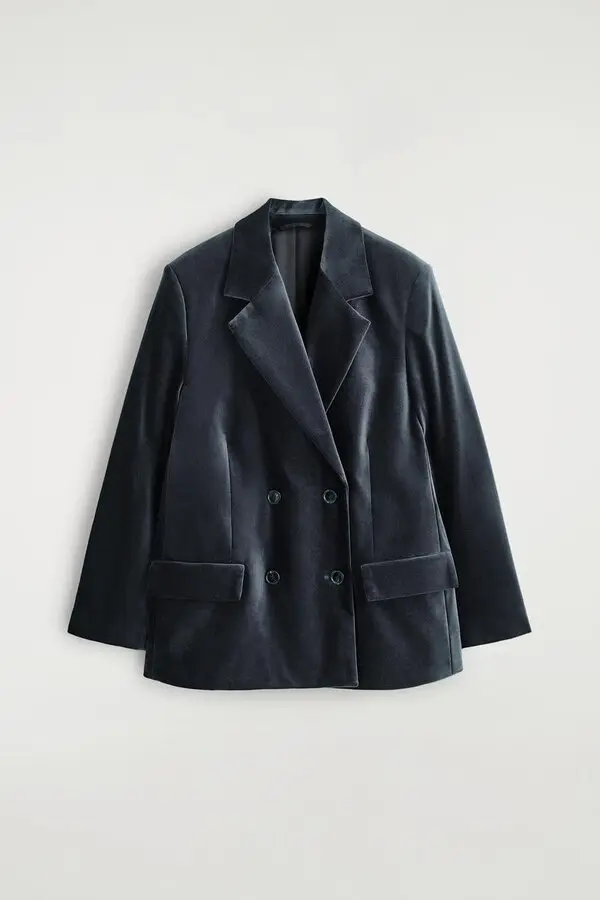 Cos Velvet Double-breasted Blazer