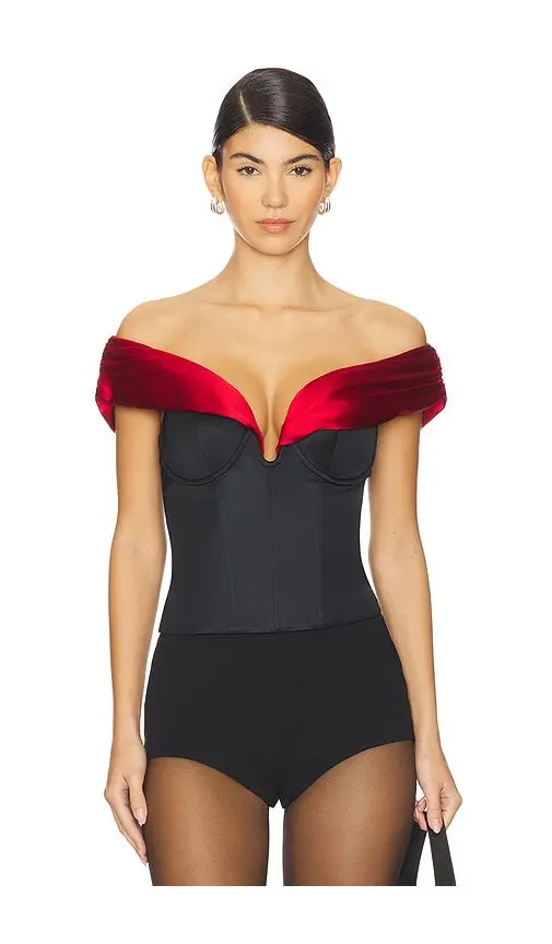 Majorelle Off-the-shoulder Corset Top