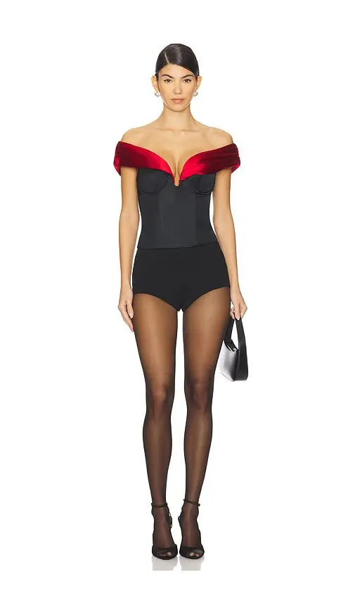 Majorelle Off-the-shoulder Corset Top