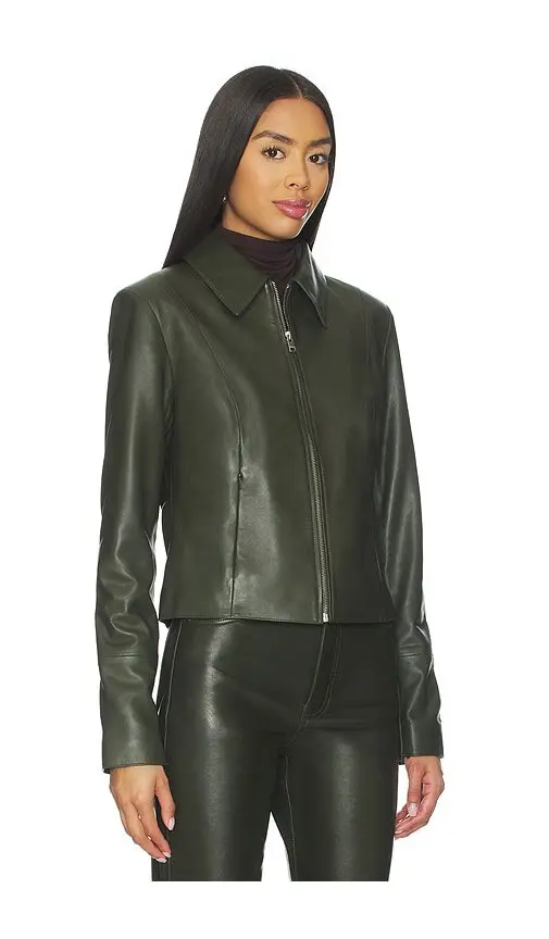 LAMARQUE Oceana Leather Jacket - Olive
