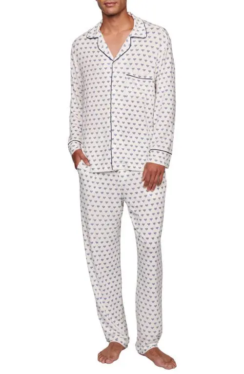 Eberjey William Print Stretch Tencel® Modal Long Pajamas - Hannukah Glow Nouvea