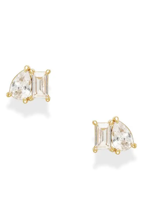 MOD + JO Toi Et Moi Mixed Cut Stud Earrings - Gold