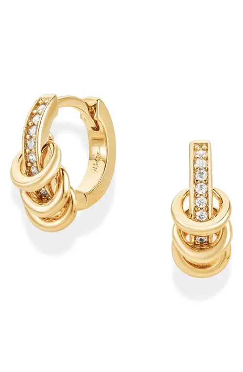 MOD + JO Levi Pavé Hugging Hoop Earrings - Gold