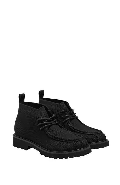 Vivaia Francis Round-toe Lug Sole Ankle Boots - Black