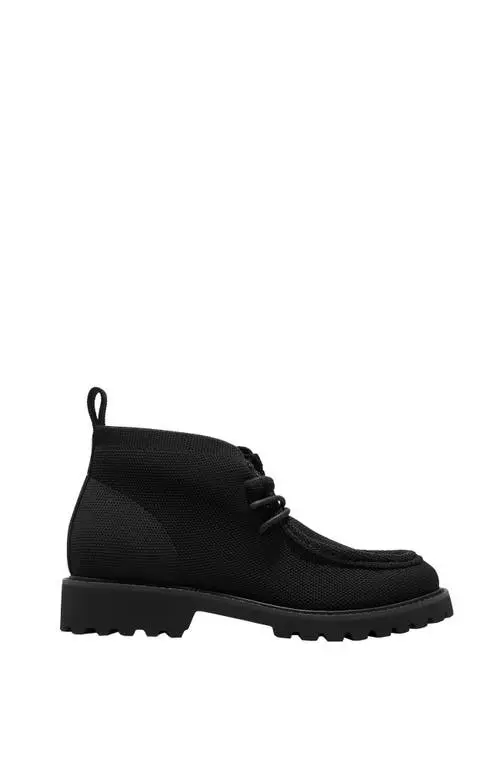 Vivaia Francis Round-toe Lug Sole Ankle Boots - Black