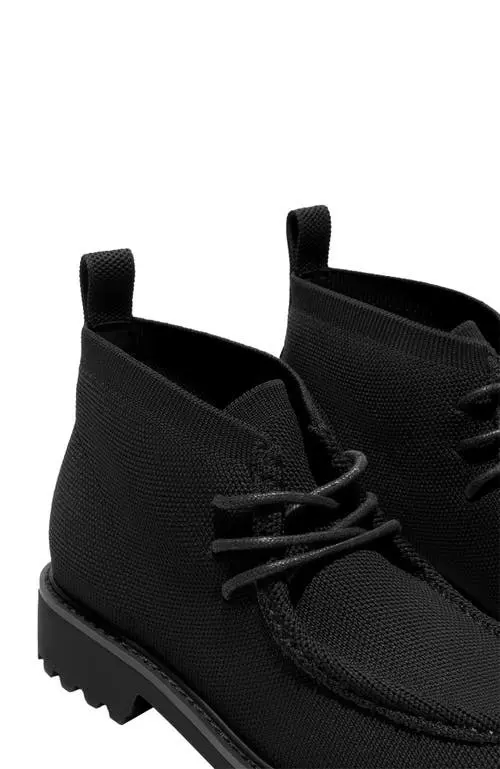 Vivaia Francis Round-toe Lug Sole Ankle Boots - Black