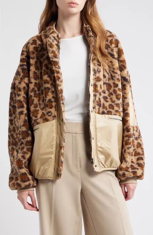 Dra Lucien Leopard Mixed Media Jacket - Cocoa Leopard