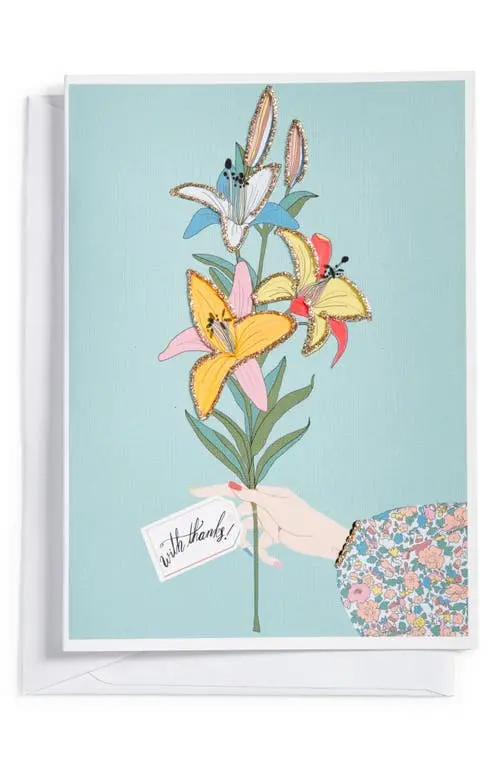 VERRIER Floral Greeting Card - Aqua