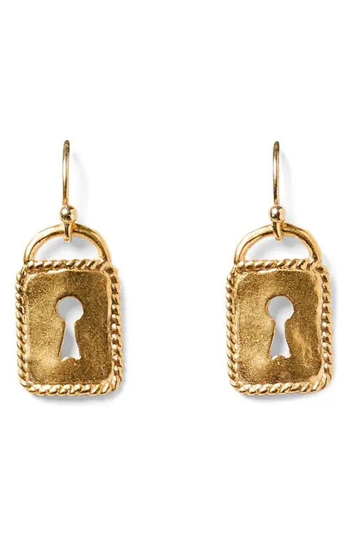Chan Luu Mini Padlock Drop Earrings - Yellow Gold