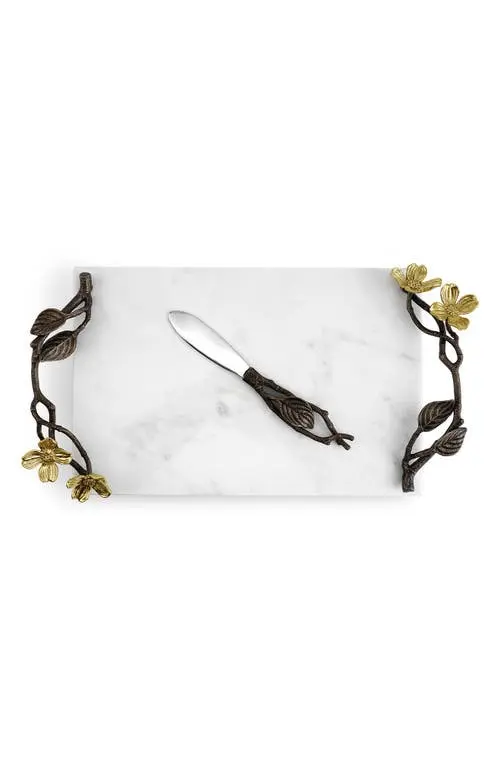 Michael Aram Dogwood Small Cheeseboard & Knife Set
