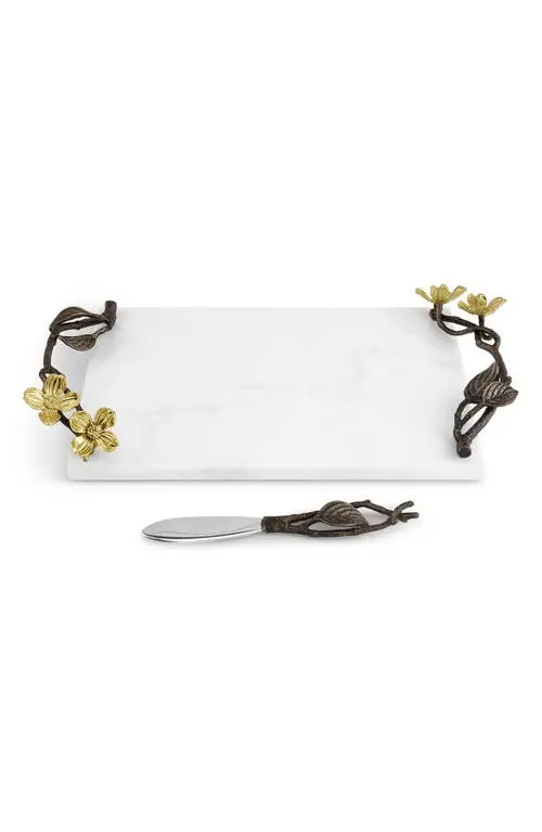 Michael Aram Dogwood Small Cheeseboard & Knife Set