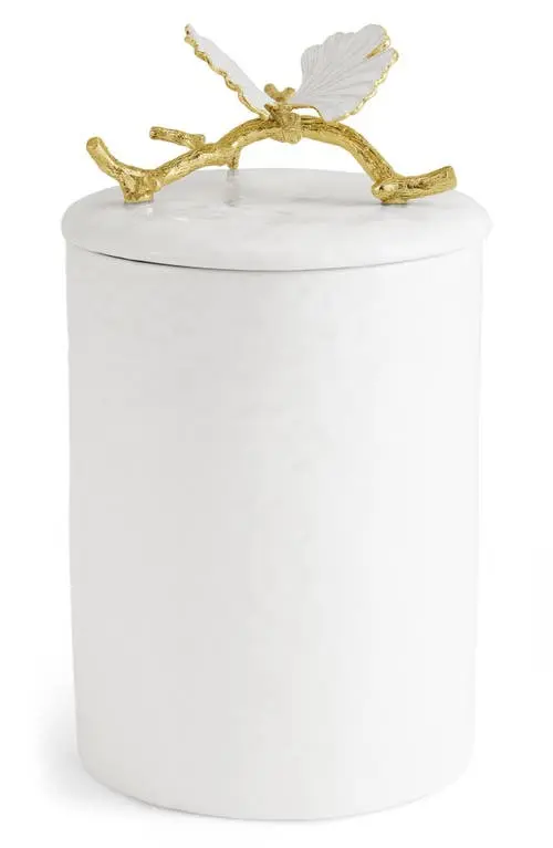 Michael Aram Butterfly Ginkgo Small Canister - White/gold