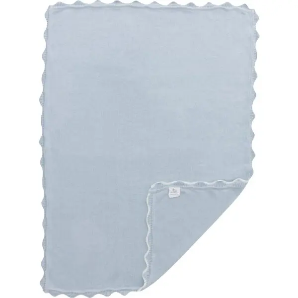 WEEZIE Scallop Trim Baby Blanket - Light Blue