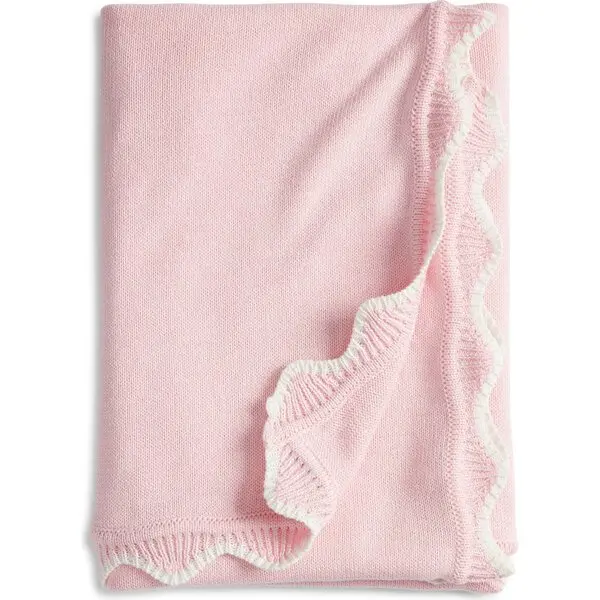 WEEZIE Scallop Trim Baby Blanket - Light Pink