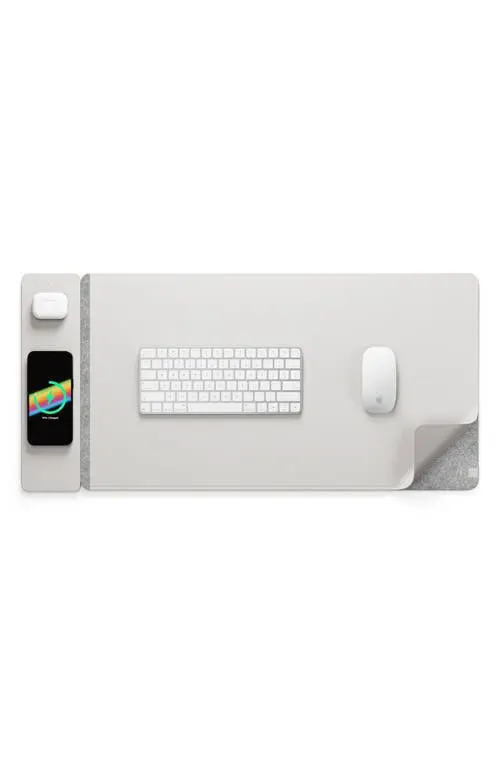 JOURNEY Alti Wireless Charging Desk Mat - Light Grey