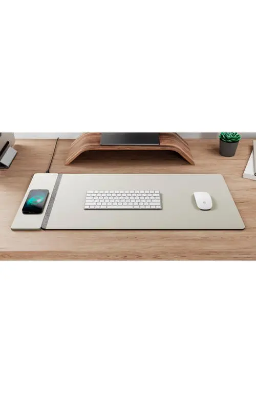 JOURNEY Alti Wireless Charging Desk Mat - Light Grey
