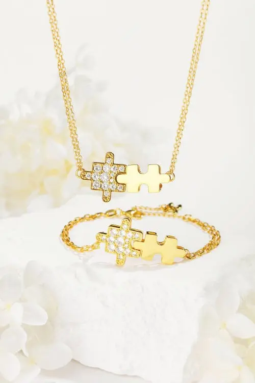 CLASSICHARMS Jigsaw Puzzle Zirconia Bracelet