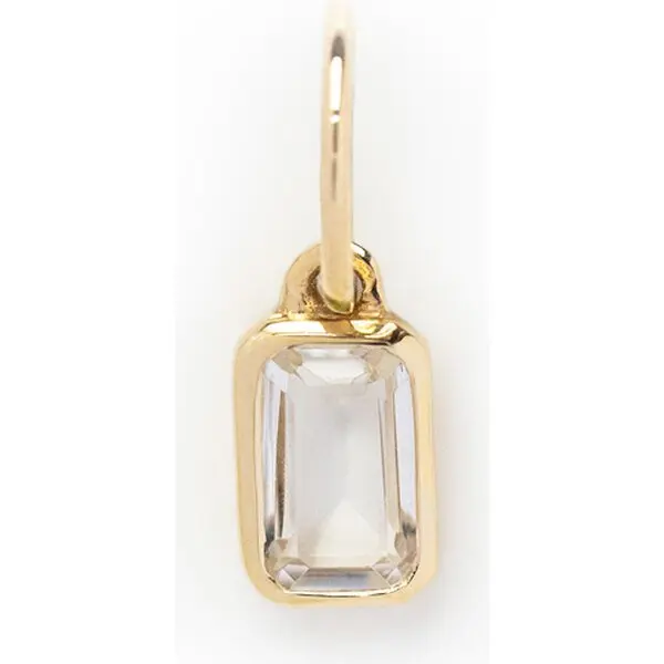 LOCAL ECLECTIC Solid 9k Gold & Baguette-cut Charm - April Natural White Topaz