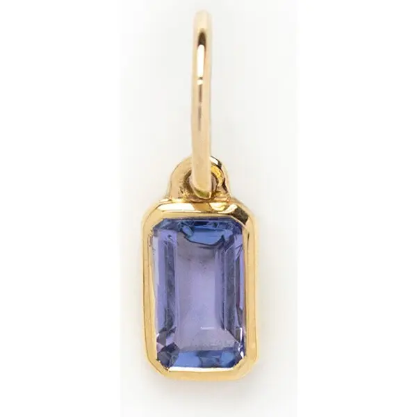 LOCAL ECLECTIC Solid 9k Gold & Baguette-cut Charm - December Natural Tanzanite