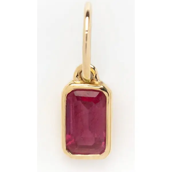LOCAL ECLECTIC Solid 9k Gold & Baguette-cut Charm - July Color Treat Natural Ruby