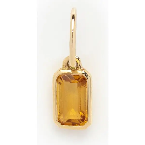 LOCAL ECLECTIC Solid 9k Gold & Baguette-cut Charm - November Natural Citrine