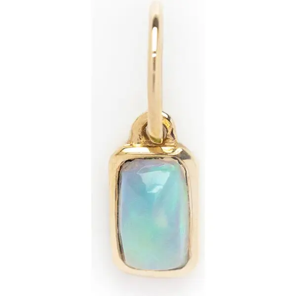 LOCAL ECLECTIC Solid 9k Gold & Baguette-cut Charm - October Natural Ethiopian Opal