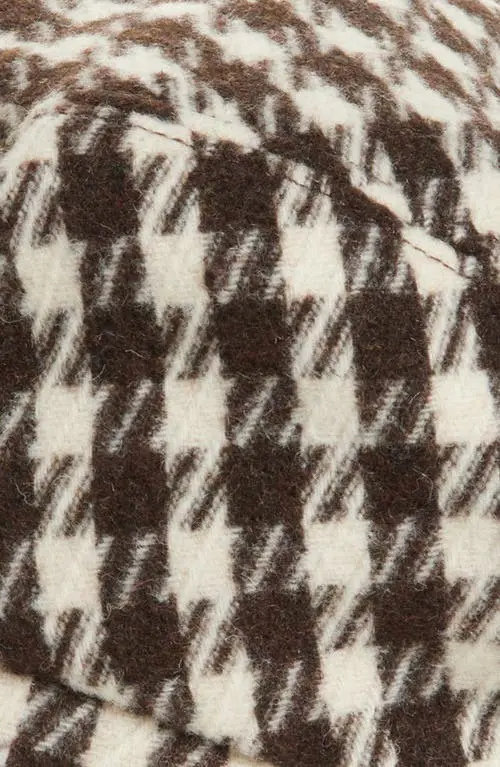 LOST PATTERN Houndstooth Beret - Mocha