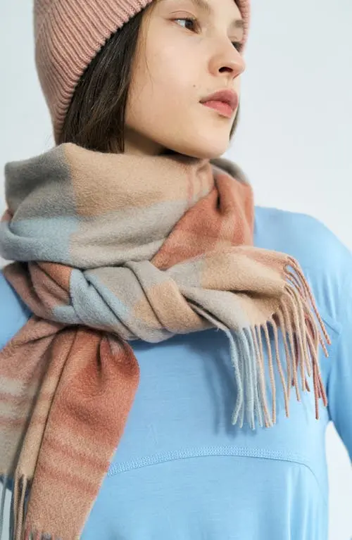LOST PATTERN Plaid Cashmere Scarf - Pink