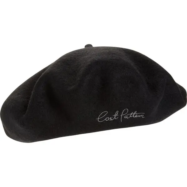 LOST PATTERN Bon Chic Wool-blend Beret - Black