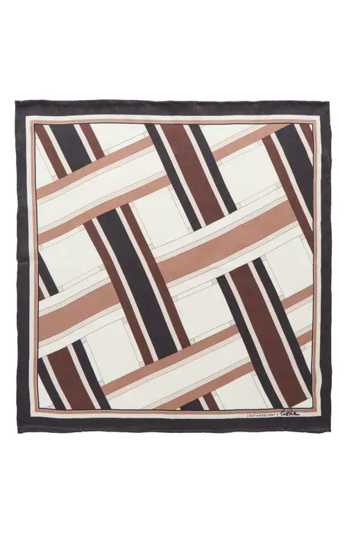 LOST PATTERN X Leatherology Silk Pocket Square - Black