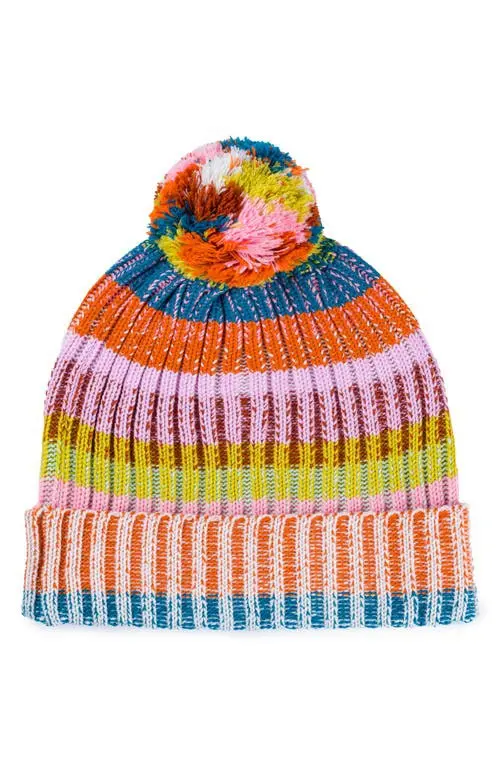 VERLOOP Mosaic Stripe Pompom Beanie