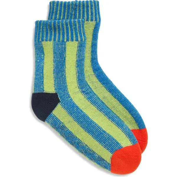 VERLOOP Mismatch Crew Socks - Lime Cobalt